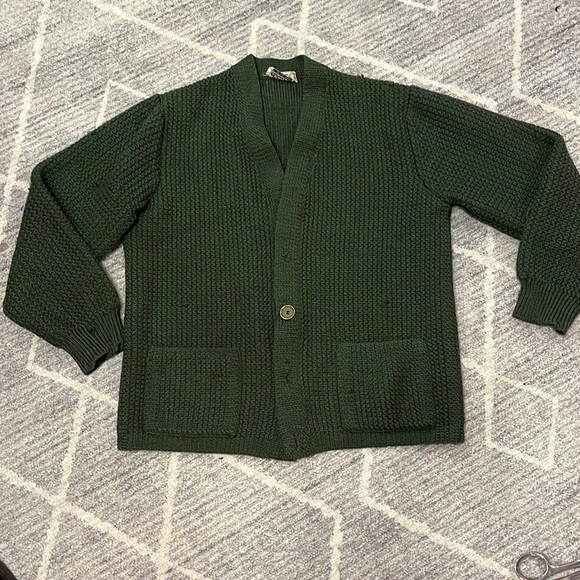 thane | Sweaters | Vintage 0 Virgin Wool Hunter Green Cardigan | Poshmark
